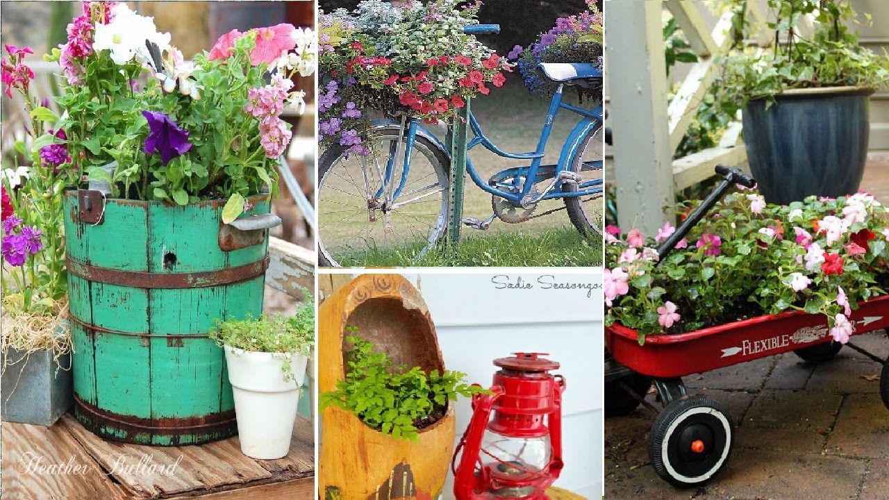 65+ Clever Repurposed Garden Planters to Your Space | TDT ideas - YouTube