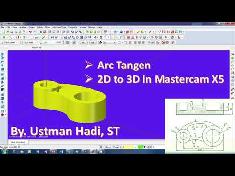 Mastercam X5 #9 Create Arc Tangent / Membuat lingkaran diluar 2 buah lingkaran - YouTube