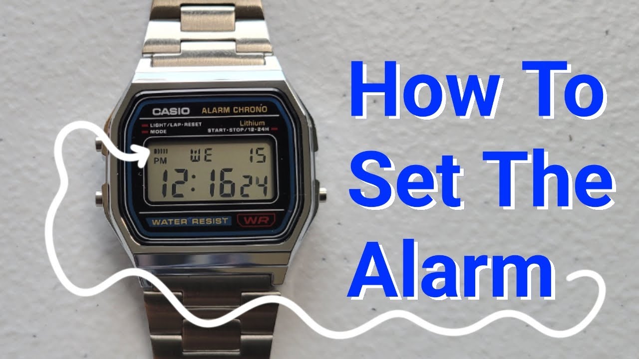 Casio Digital Watch (A158WA-1CR) – How To Set The Alarm - YouTube