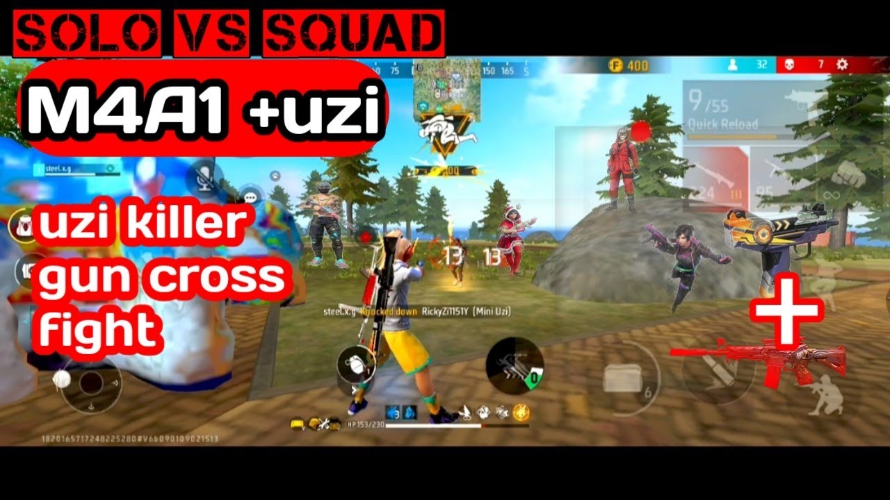uzi killer gun close fight🔥🔥| solo vs squad |99℅ hadshort|#freefire# ...