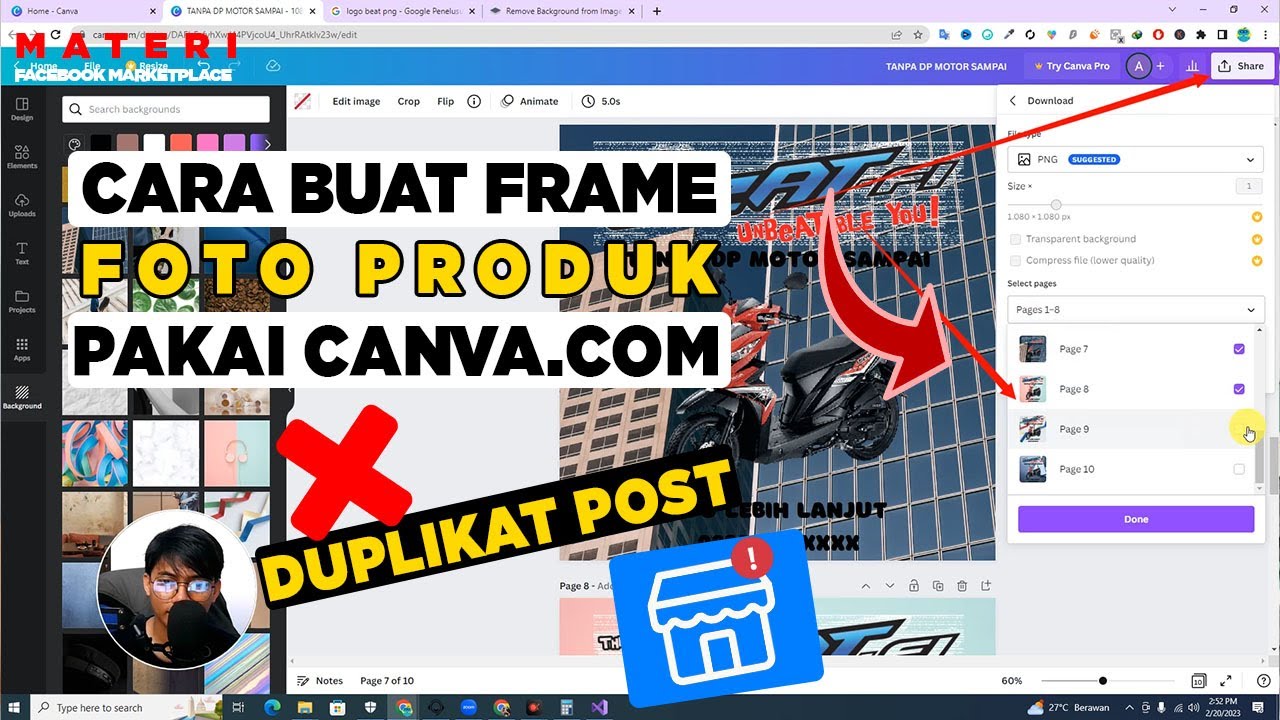 🟢Cara Membuat Frame Foto Produk Di Canva Agar Tidak Duplikat Post Di ...