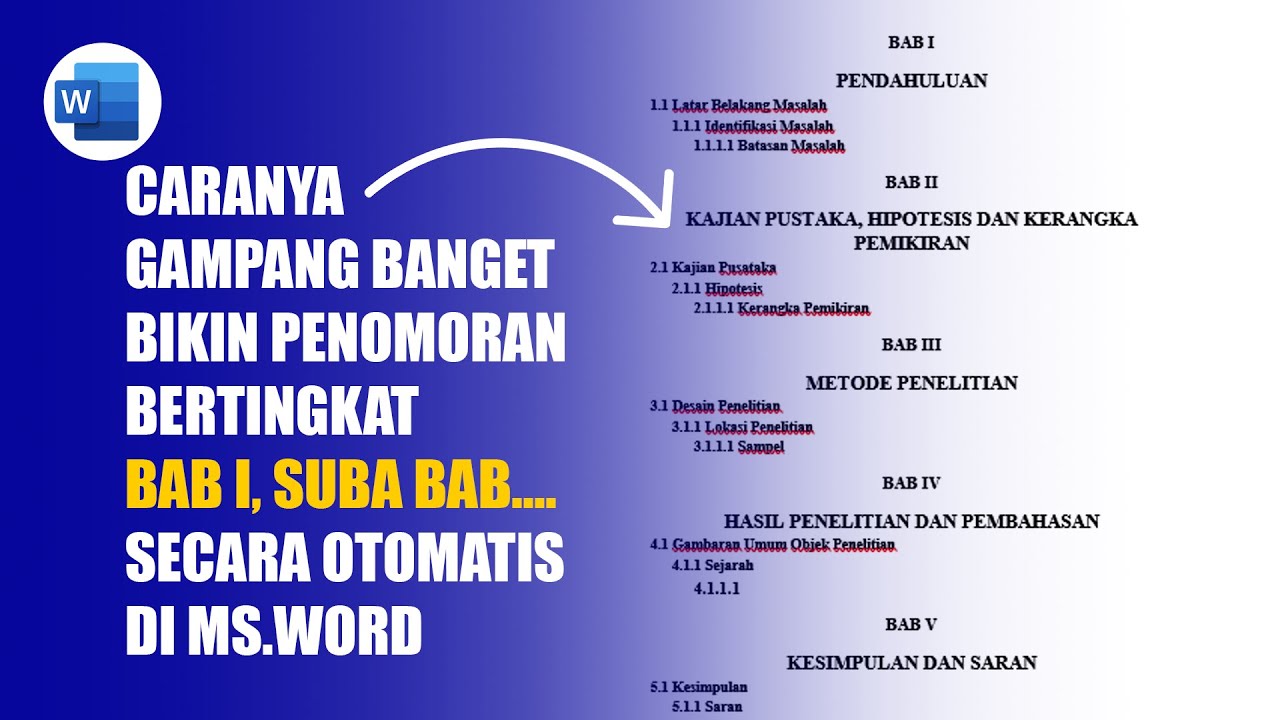 Cara Membuat Penomoran Bertingkat Otomatis Di Word Judul Sub Judul ...