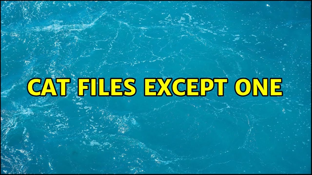 Cat Files Except One 2 Solutions YouTube Cat Files Except One 2 Solutions YouTube