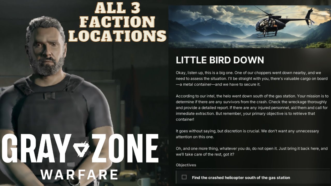 Little Bird Down - Handshake - All 3 Faction Locations - (0.3 Update ...