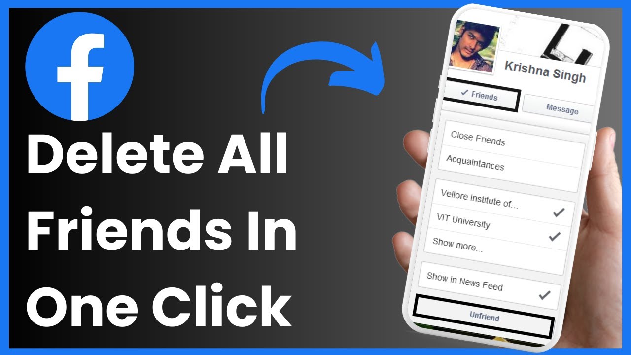 How To Delete All Facebook Friends In One Click ! [EASY GUIDE] - YouTube