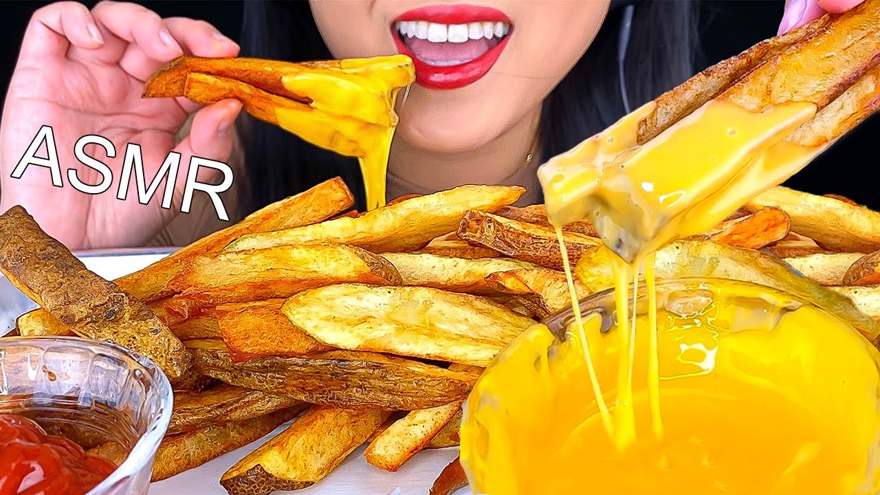 ASMR CHEESY FRIES #asmr #food #mukbang - YouTube