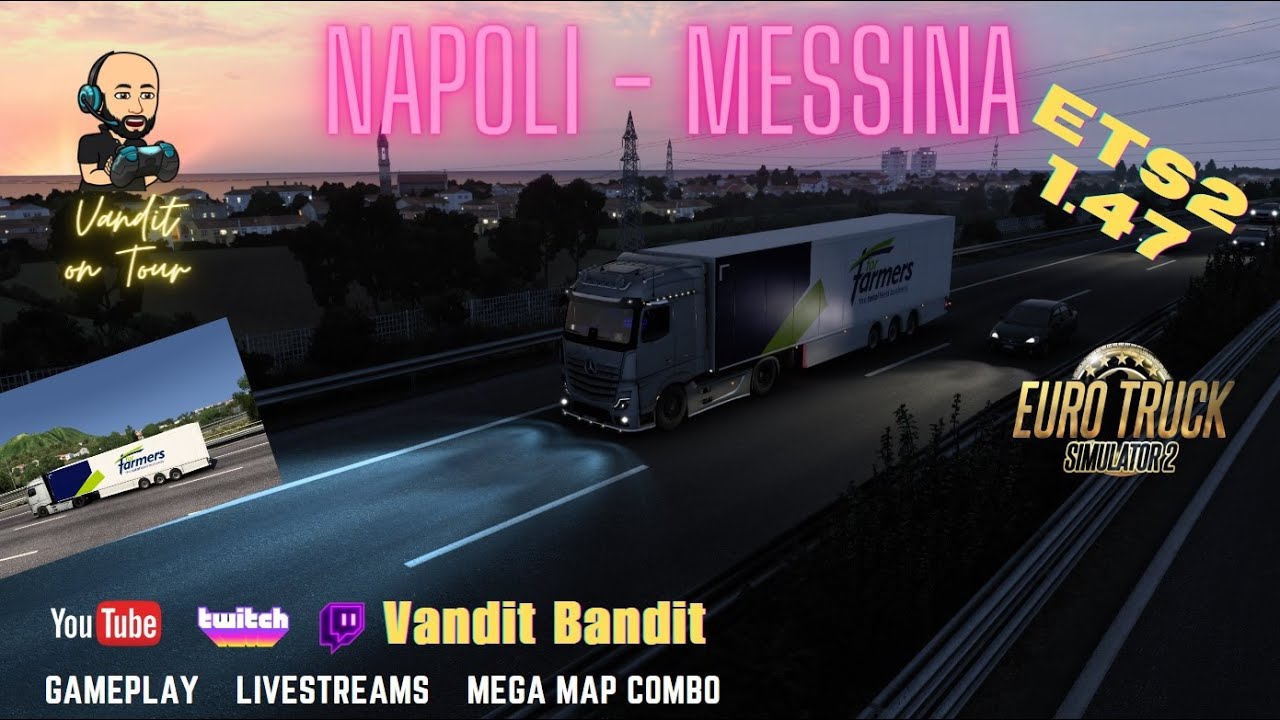ETS2 1.47 - ITAREVAMP 0.7 - Napoli to Messina - Mercedes New Actros 2019 MP5 - YouTube