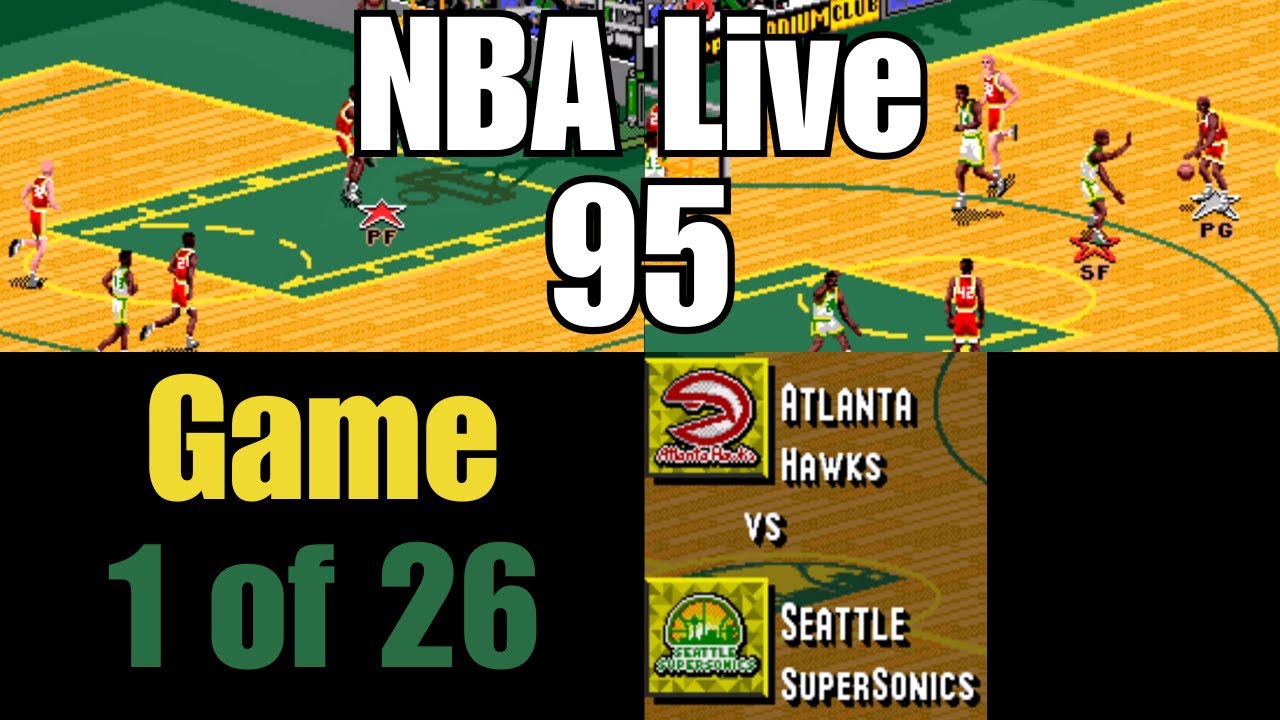 NBA Live 95 Playthrough - Supersonics vs Hawks - Full Season Game 1 of ...