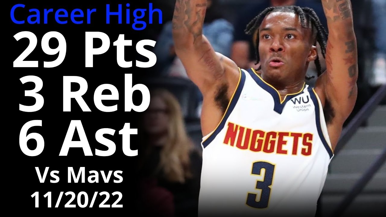 Bones Hyland Career High 29 Pts 6 Ast vs Mavericks Highlights - YouTube