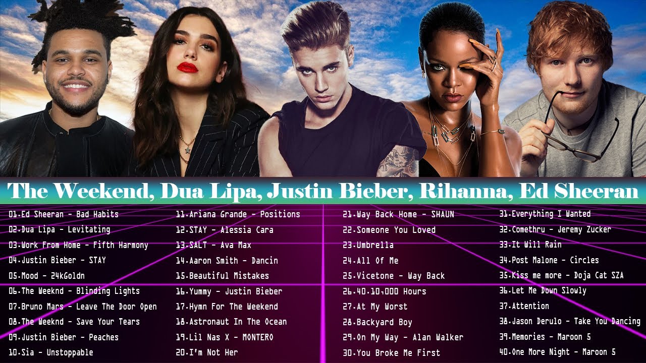 top-songs-all-time-2021-dua-lipa-rihanna-justin-bieber-ed-sheeran