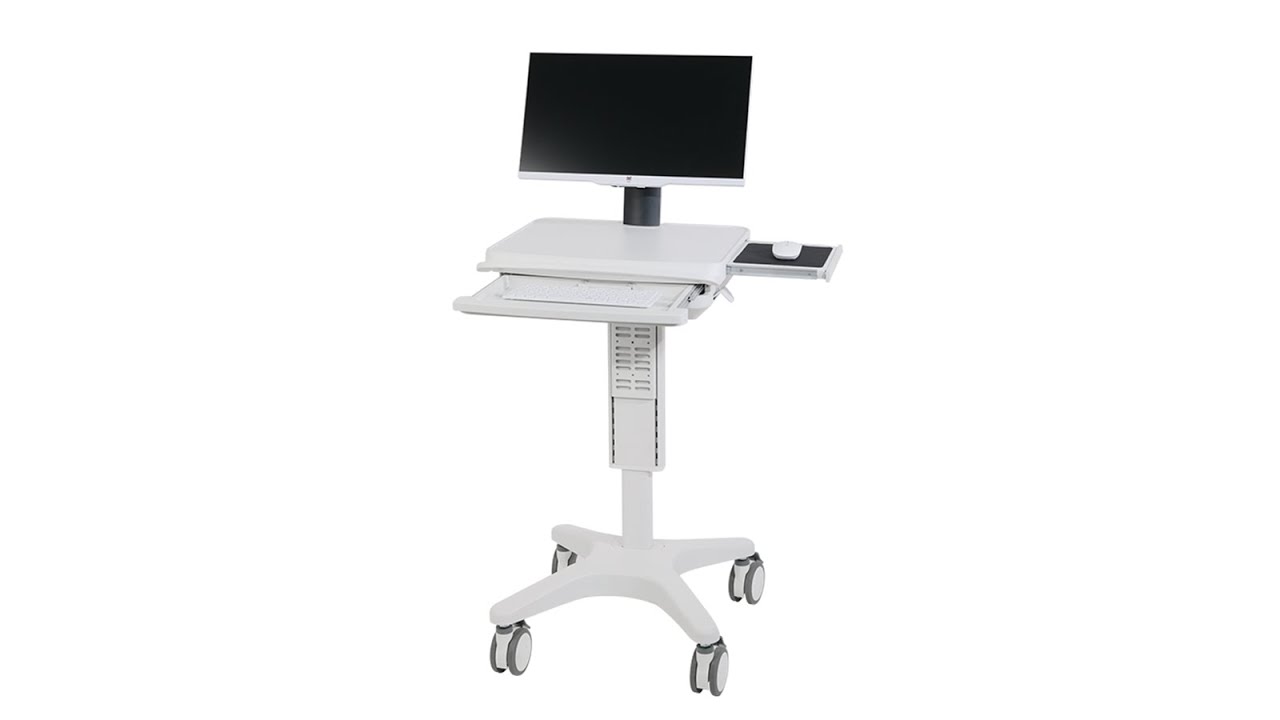 WEIYE Medical Nursing Adjustable Workstation Mobile Computer Cart On ...