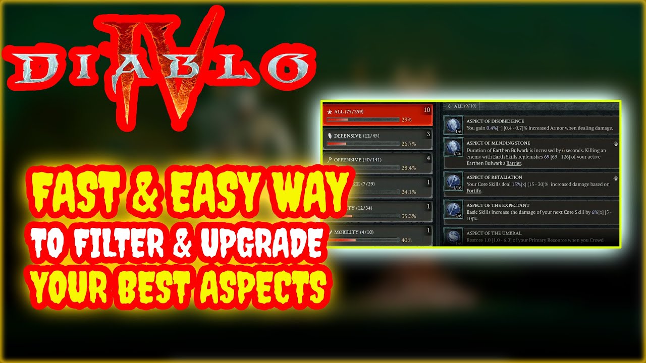 [DIABLO 4] Fast & Easy Way To Filter And Upgrade Your Best Aspects In ...