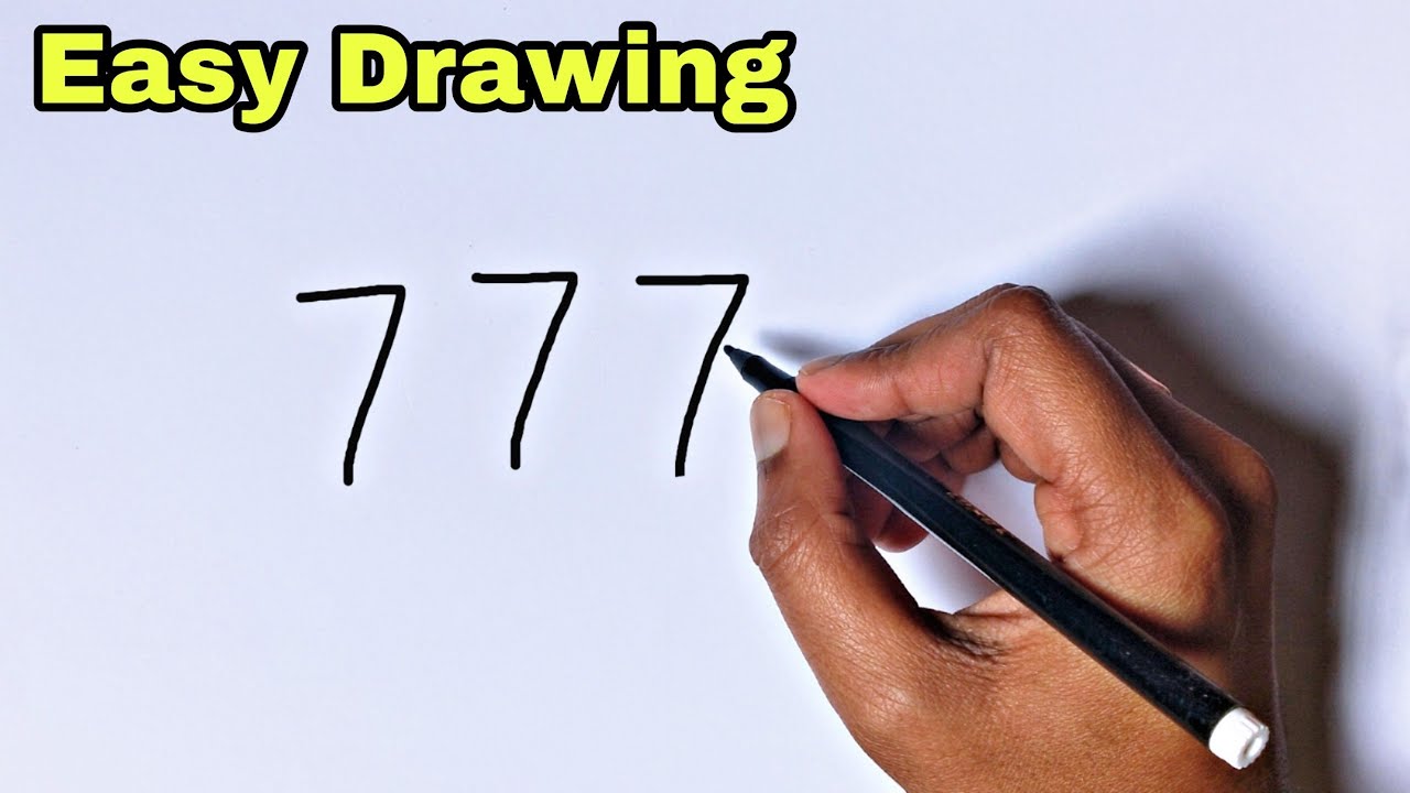 How to Turn 777 Numbers into Drawing | How to Draw Lotus from 777 ...