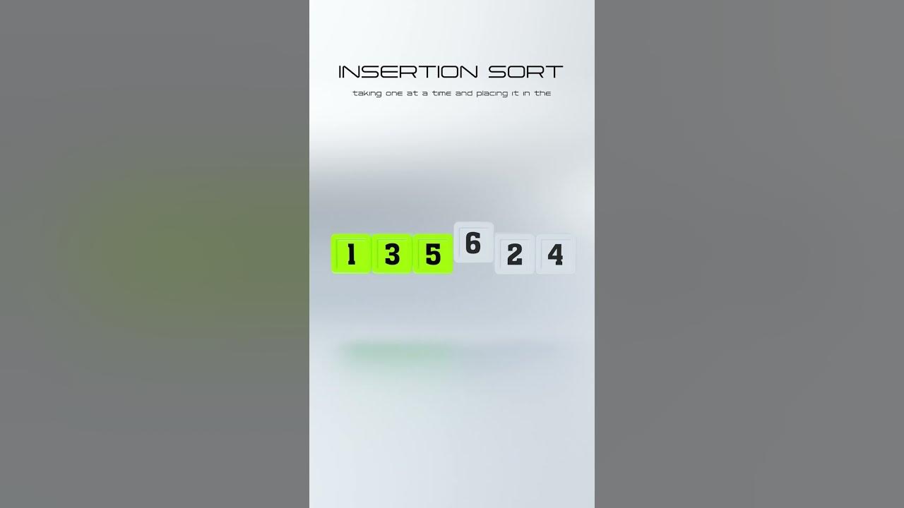 Insertion sort algorithm explanation using 3D explanation. #programming ...