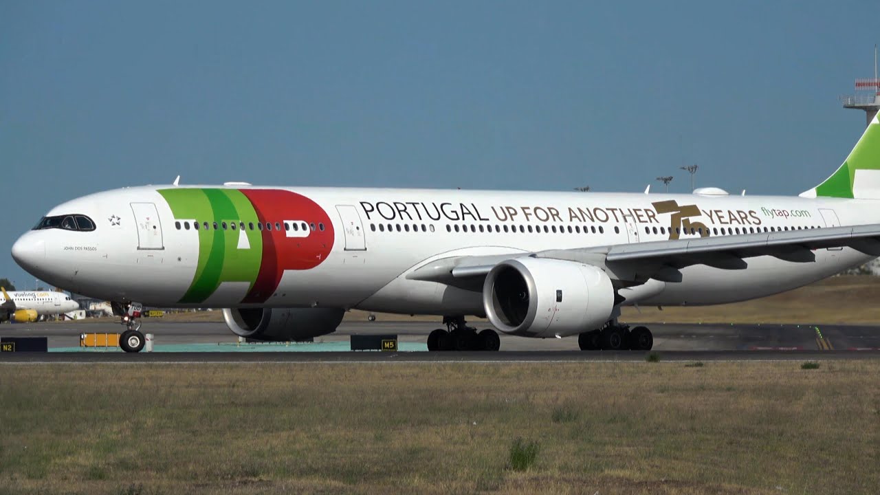 TAP A330NEO 'Up for Another 75 Years' Livery Takeoff - YouTube