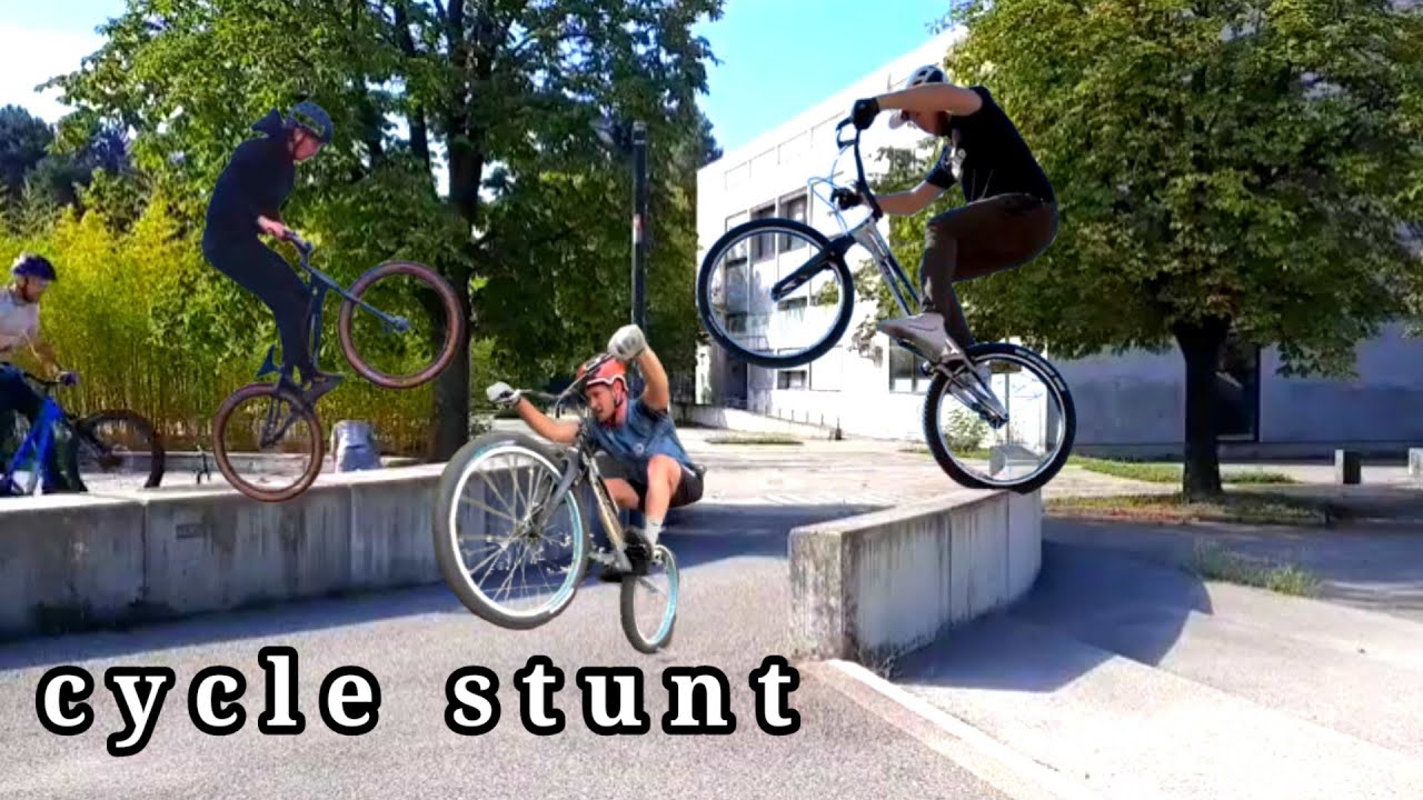 Riders c, b - MTB one wheel stunt - cycle video - YouTube