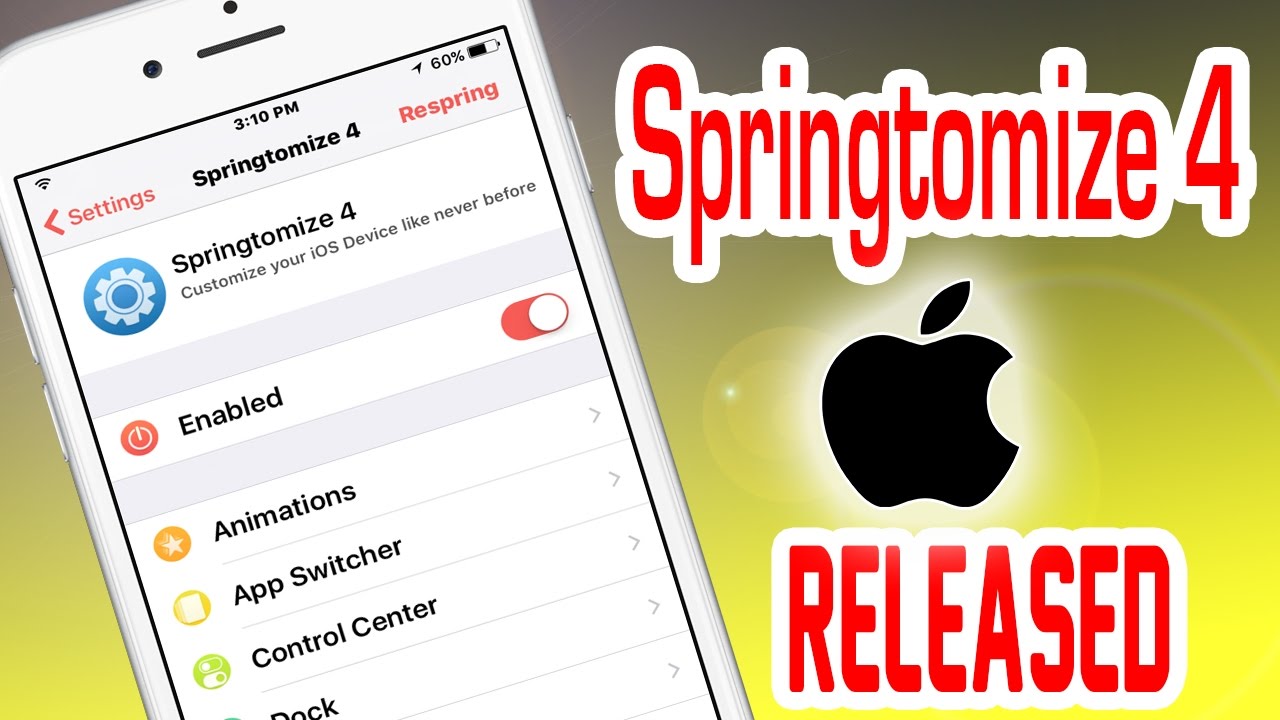Springtomize 4 Cydia Tweak Review iOS 10: Profile feature Added Plus More - YouTube
