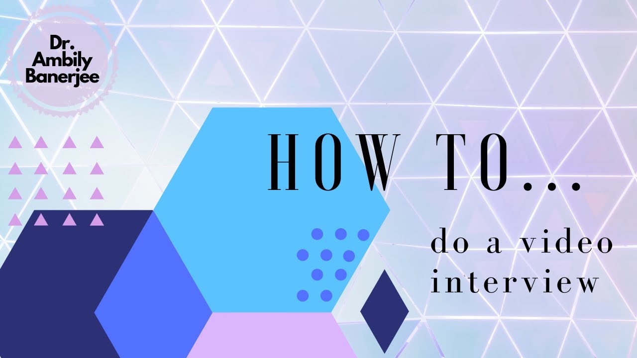 How to do a video interview - YouTube