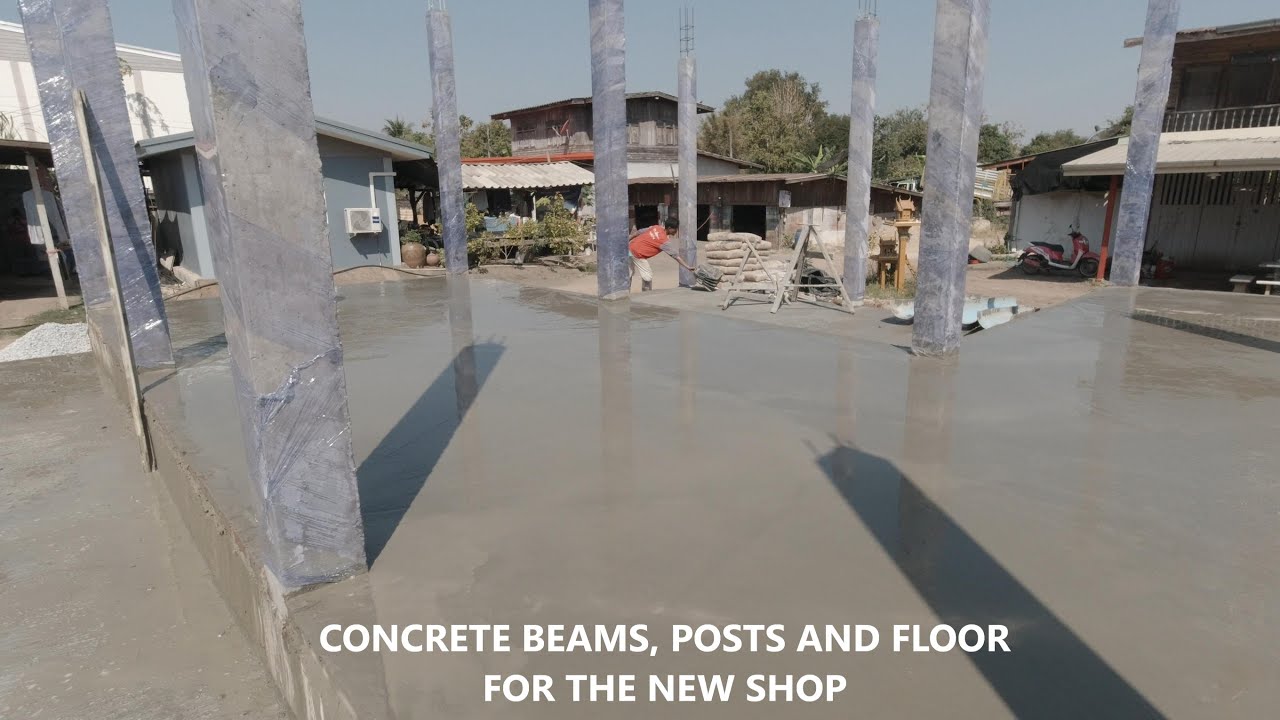CONCRETE BEAMS AND POSTS FOR THE NEW SHOP - YouTube