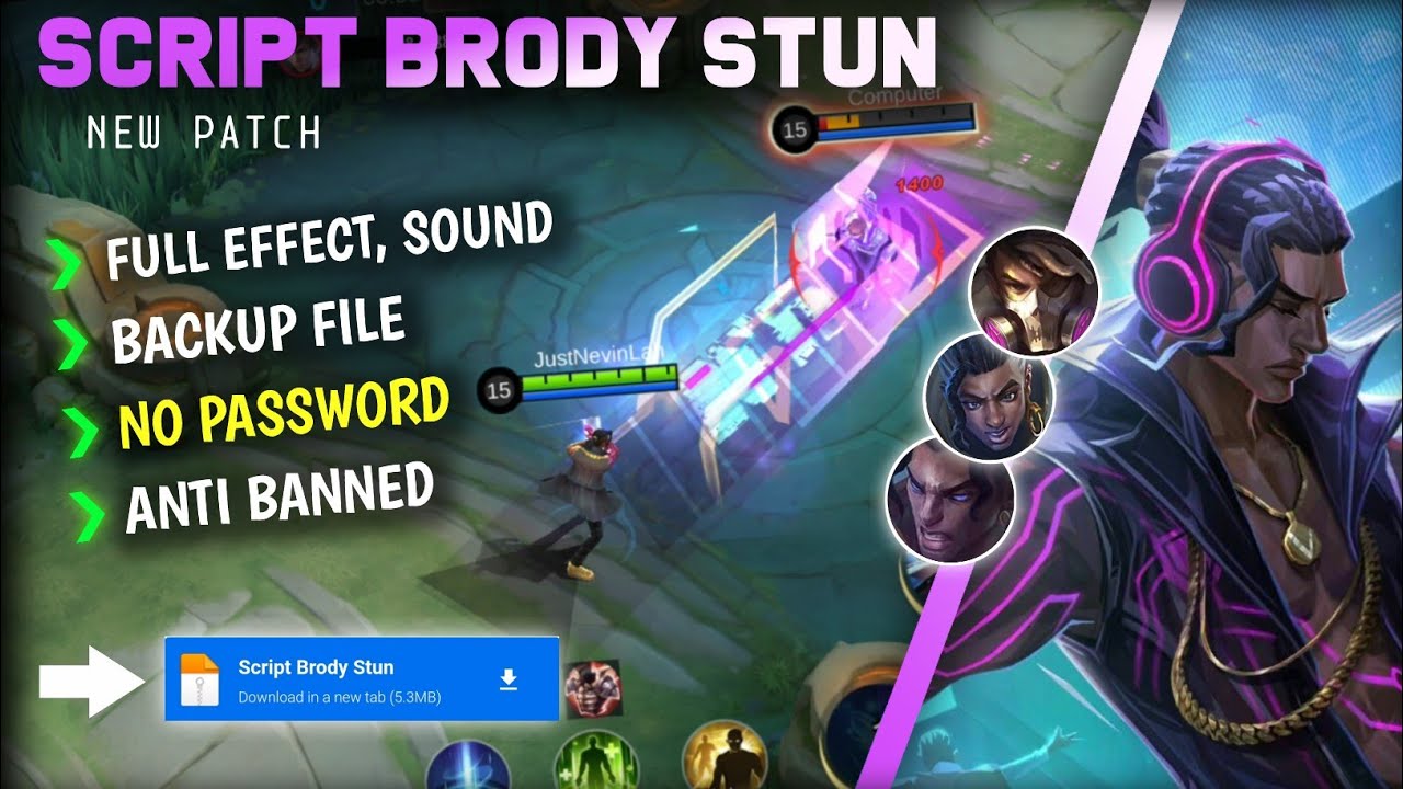 Script Skin Brody STUN Terbaru || No Password || Full Effect Voice ...