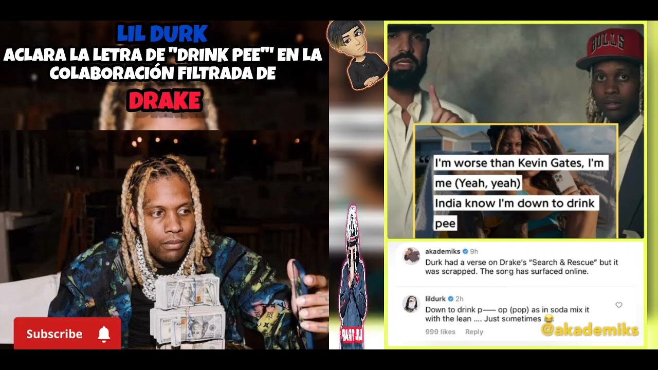 LIL DURK ACLARA LA LETRA DE "DRINK PEE'" EN LA COLABORACIÓN FILTRADA DE ...