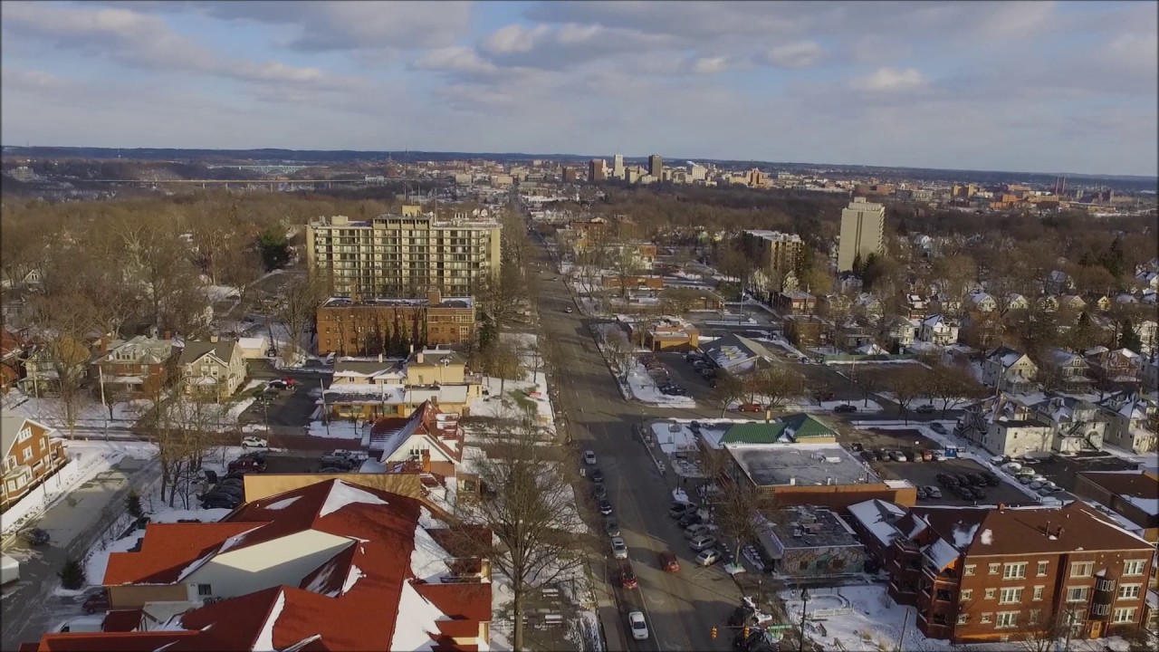 Drone over Highland Square - YouTube
