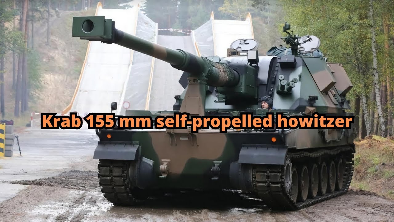 Krab 155 mm self propelled howitzer - YouTube