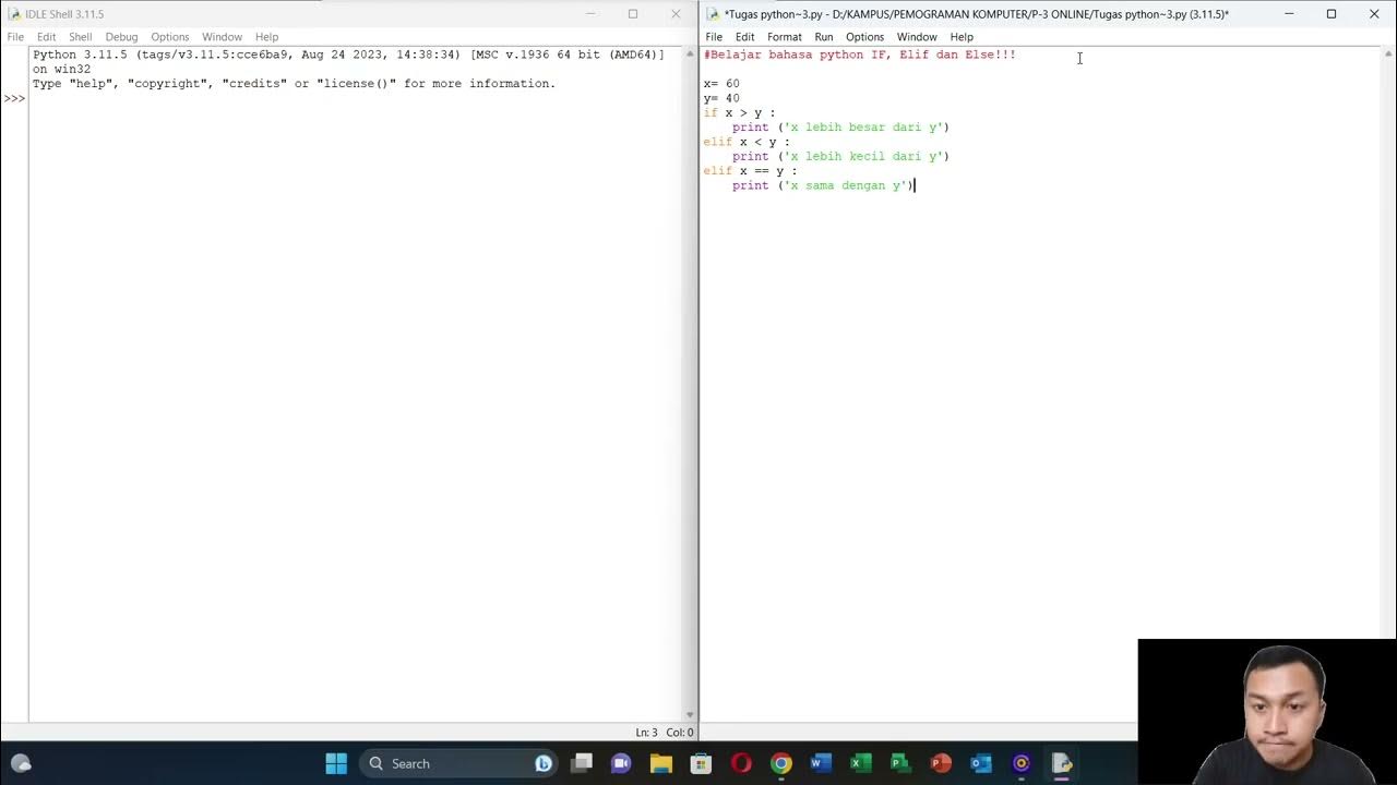 Dasar python 3~If & Else - YouTube