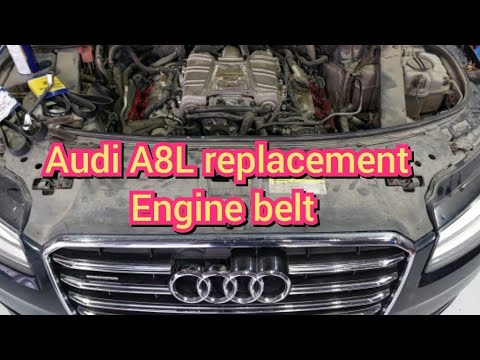 How to replacement engine belt Audi A8L - YouTube