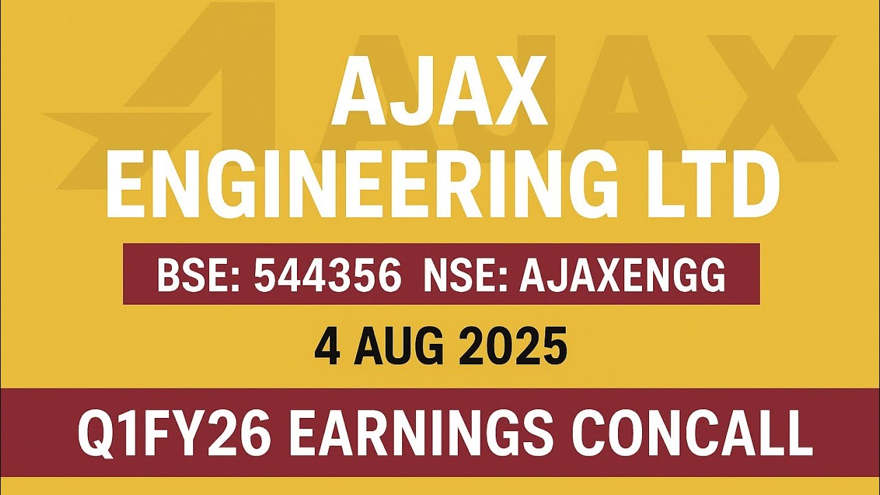 Ajax Engineering Q1FY26 Concall | Earnings Conference Call Q1 Results ...