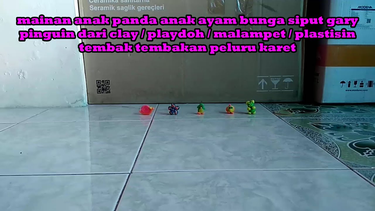 mainan anak panda anak ayam bunga siput gary pinguin dari clay tembak ...