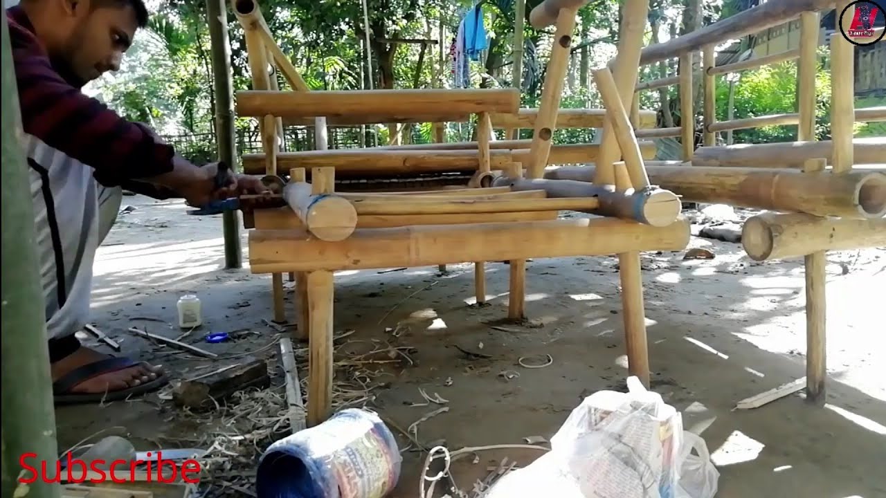Homemade bamboo sofa set (Assamese) - YouTube