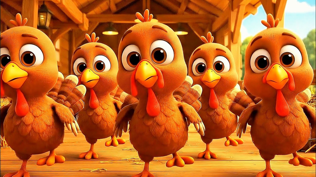 5 Little Turkeys | Thanksgiving Day Song for Kids | Fun Nursery Rhyme ...