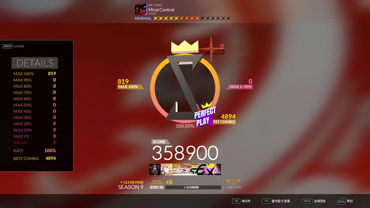 [DJMAX RESPECT V] Mind Control - NieN 8B NM PERFECT PLAY 100.00% - YouTube