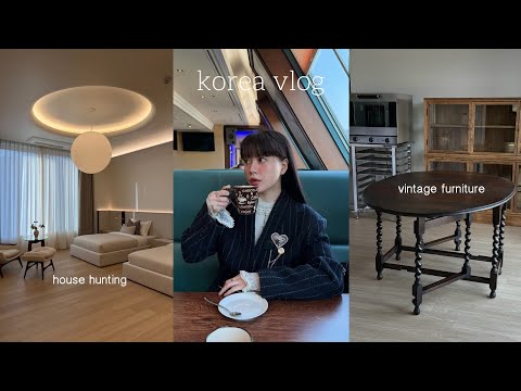 Korea vlog: house hunting, vintage furniture, korean tea house, surgery update, cabbage dumplings