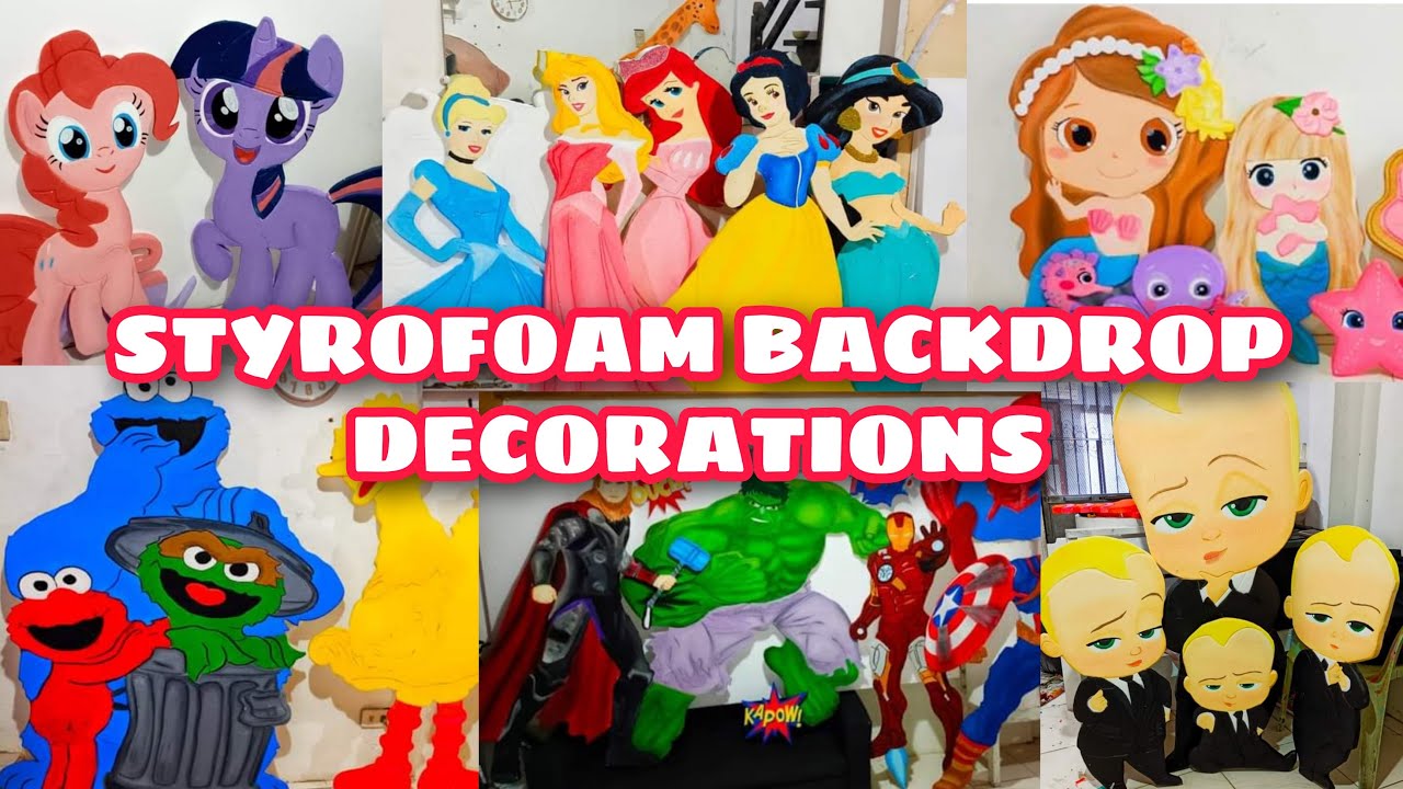 STYROFOAM BIRTHDAY BACKDROP DECORATIONS THEME IDEAS - YouTube