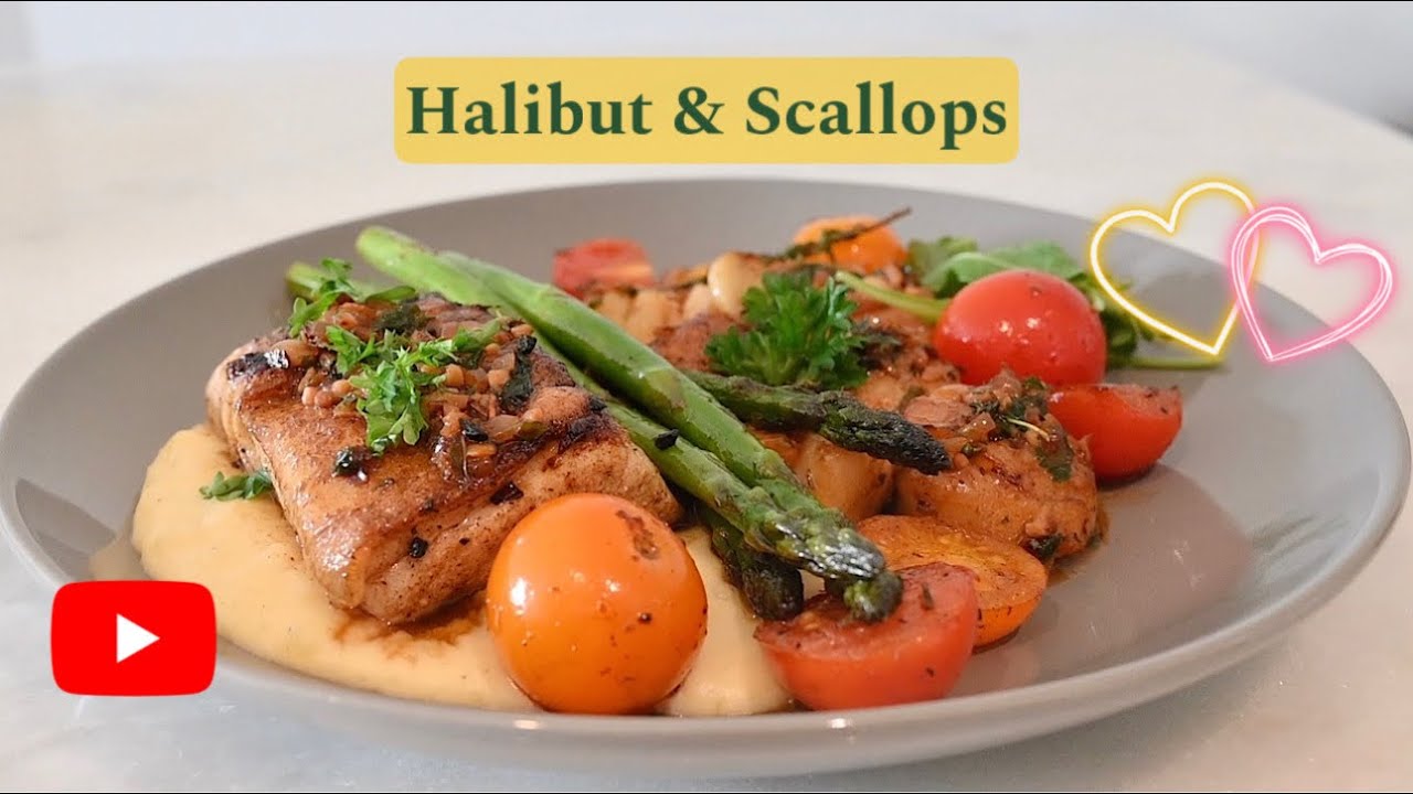 Gourmet Scallops & Halibut Recipe - YouTube