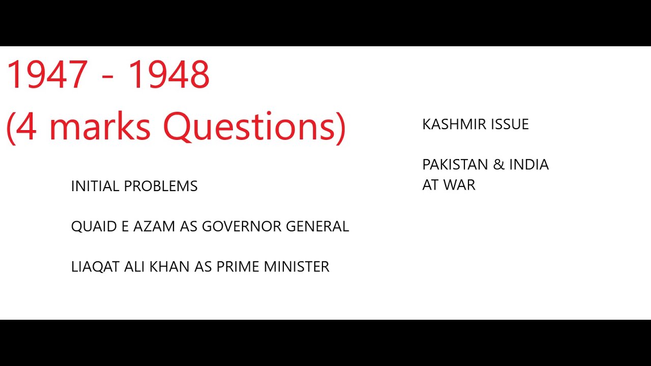 IGCSE Pakistan Studies (History & Culture of Pakistan) ‖ Answers to 4 ...