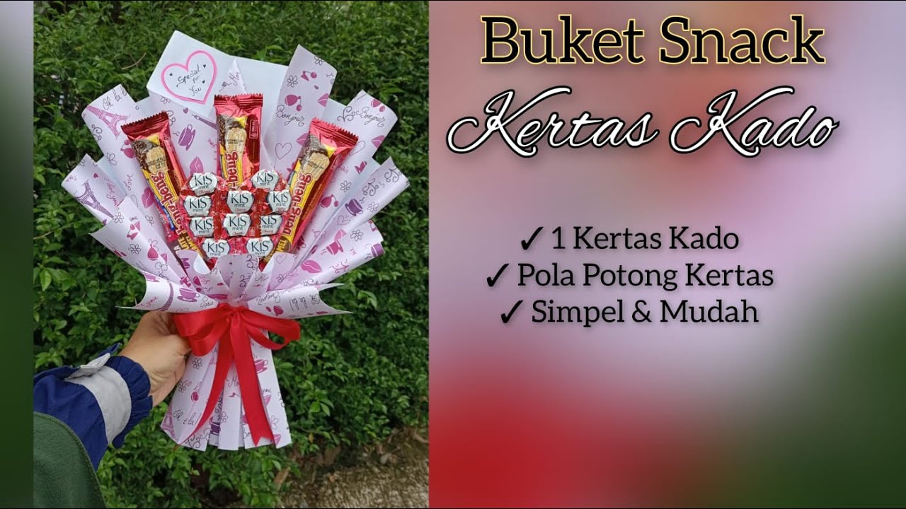 Cara Membuat Buket Snack dari Kertas Kado Murah dan Mudah | Tutorial ...
