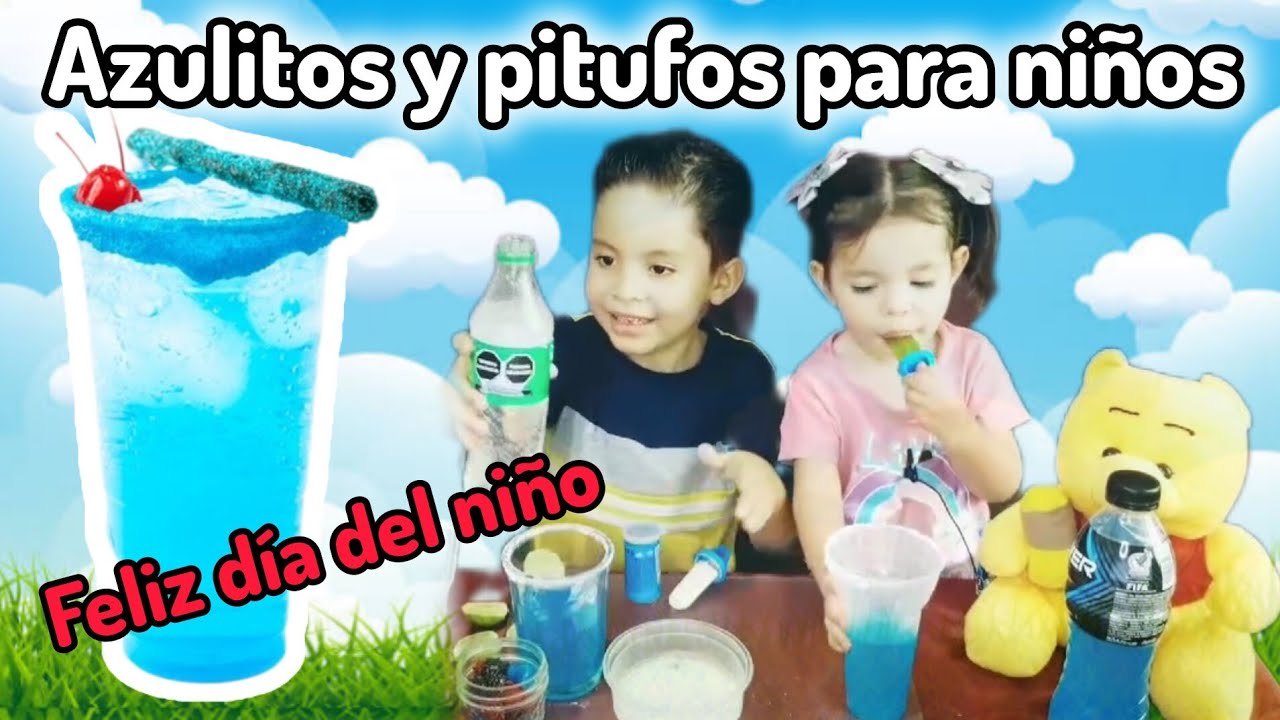 Bebidas Pitufos azulitos para festejar el día del niño - YouTube