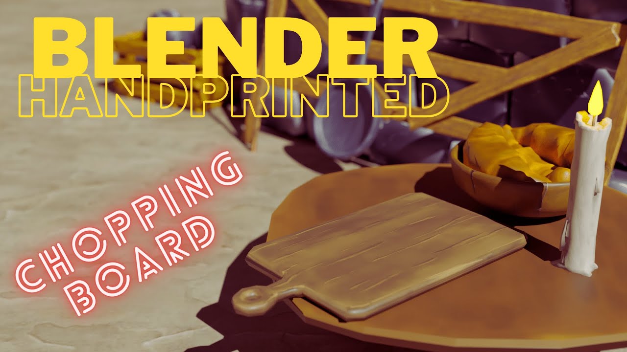 Blender Hand painting game asset || Stylized wooden chopping board - 01 ...