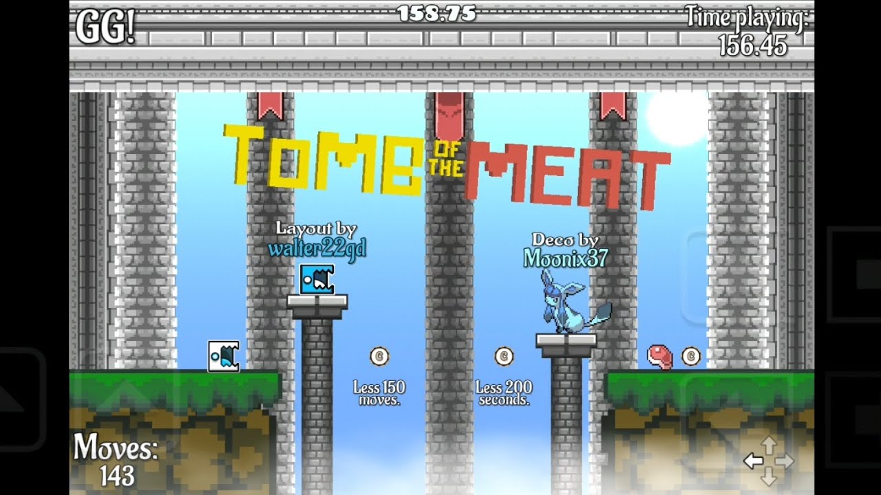 "Tomb of the meat" 100% all coins. collab by: walter22gd and moonix37 / geometry dash 2.2 - YouTube