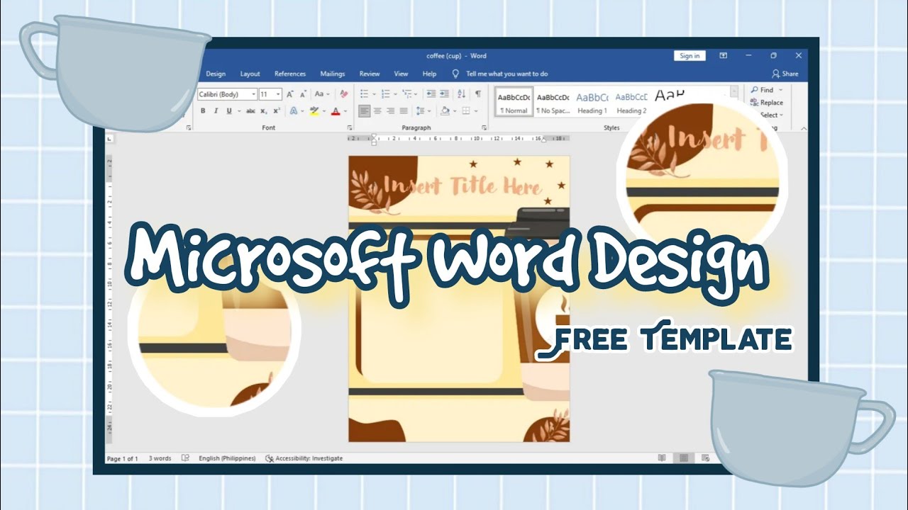 CUP OF COFFEE | Ms Word Design Ideas (Free Template) | Charlz Arts ...