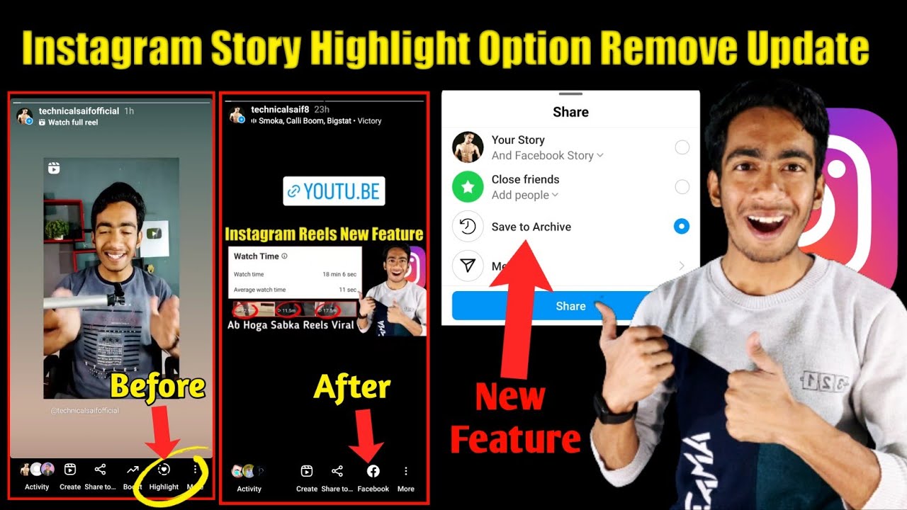 Instagram Story Highlight Option Remove Update | Instagram Story New ...