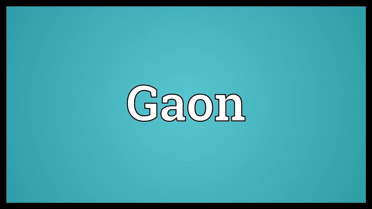 Gaon Meaning - YouTube