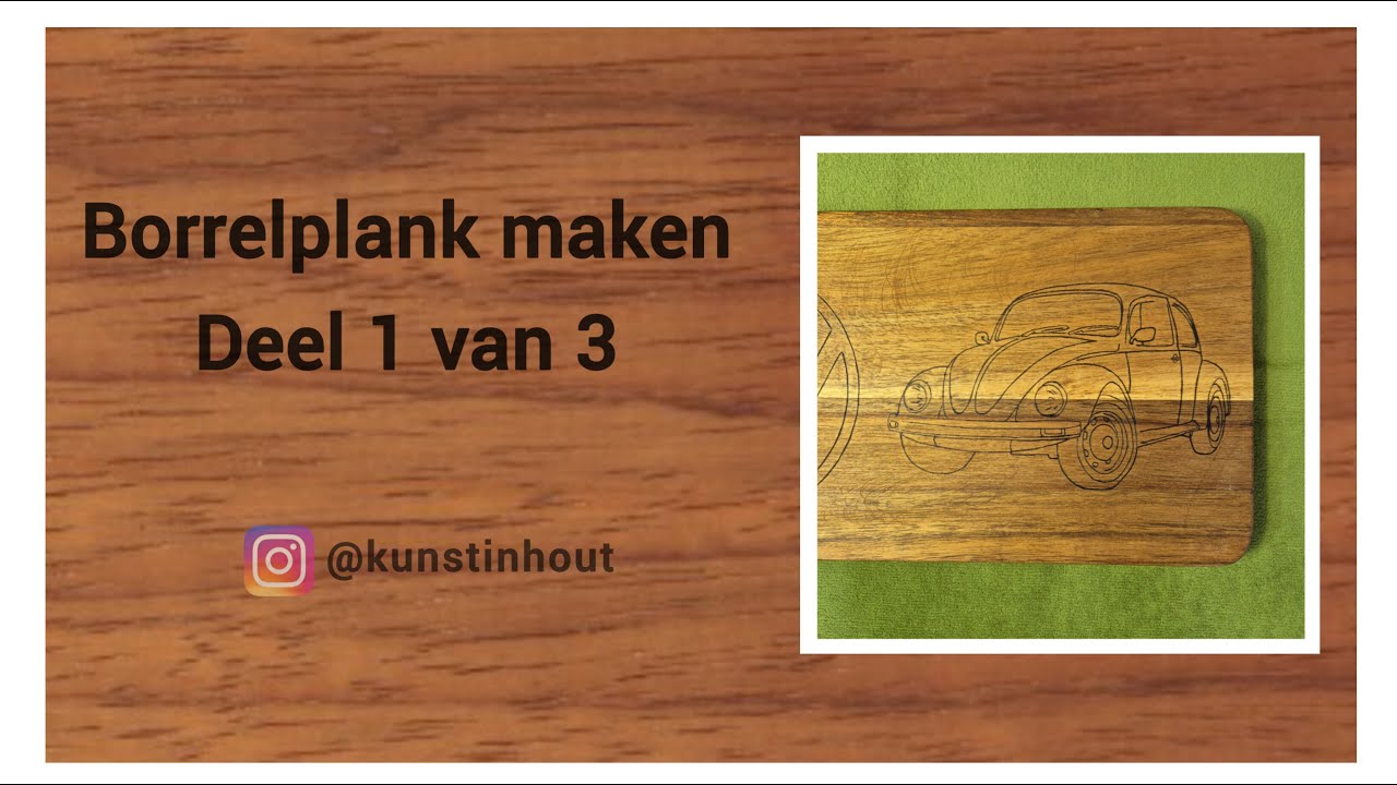 Kunst in hout Borrelplank maken deel 1 (van 3) kever branden - YouTube