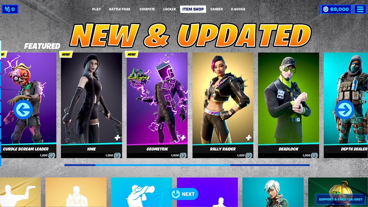 All NEW & Updated Skins, Emotes & Cosmetics Item Shop Showcase ...
