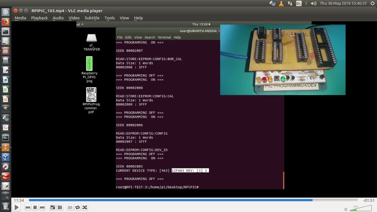 Raspberry Pi Microchip PIC Programmer Rev 1.0.3 - YouTube