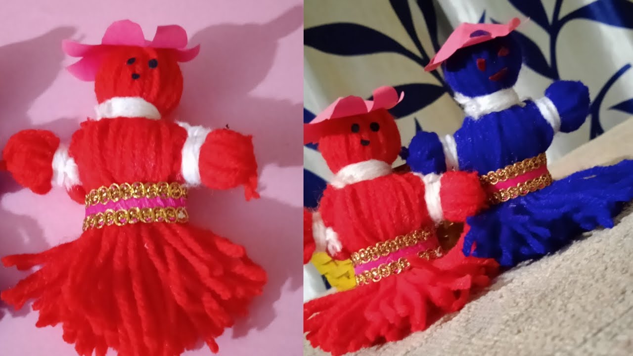 How to make woolen Doll at Home -Easy Doll making Tutorial - Handmade ...