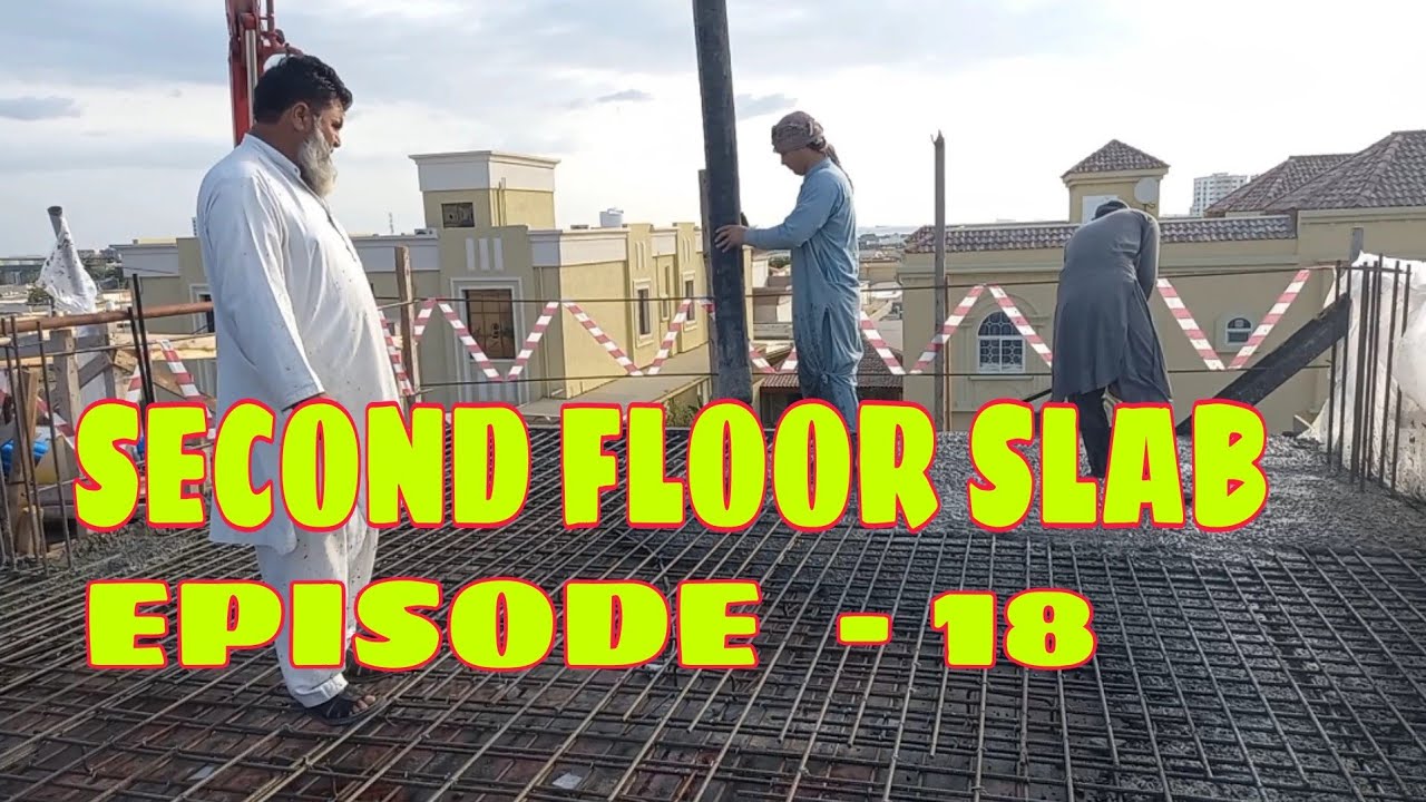 Casting of Fresh Concrete for Second Floor Slab Villa in Mirbah ...